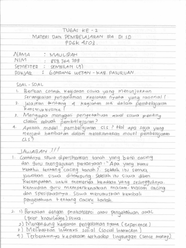 Tugas IPA-2 - MAULIDAH 858764789 | PDF