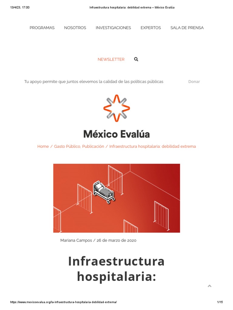 Infraestructura Hospitalaria - Debilidad Extrema - México Evalúa | PDF ...