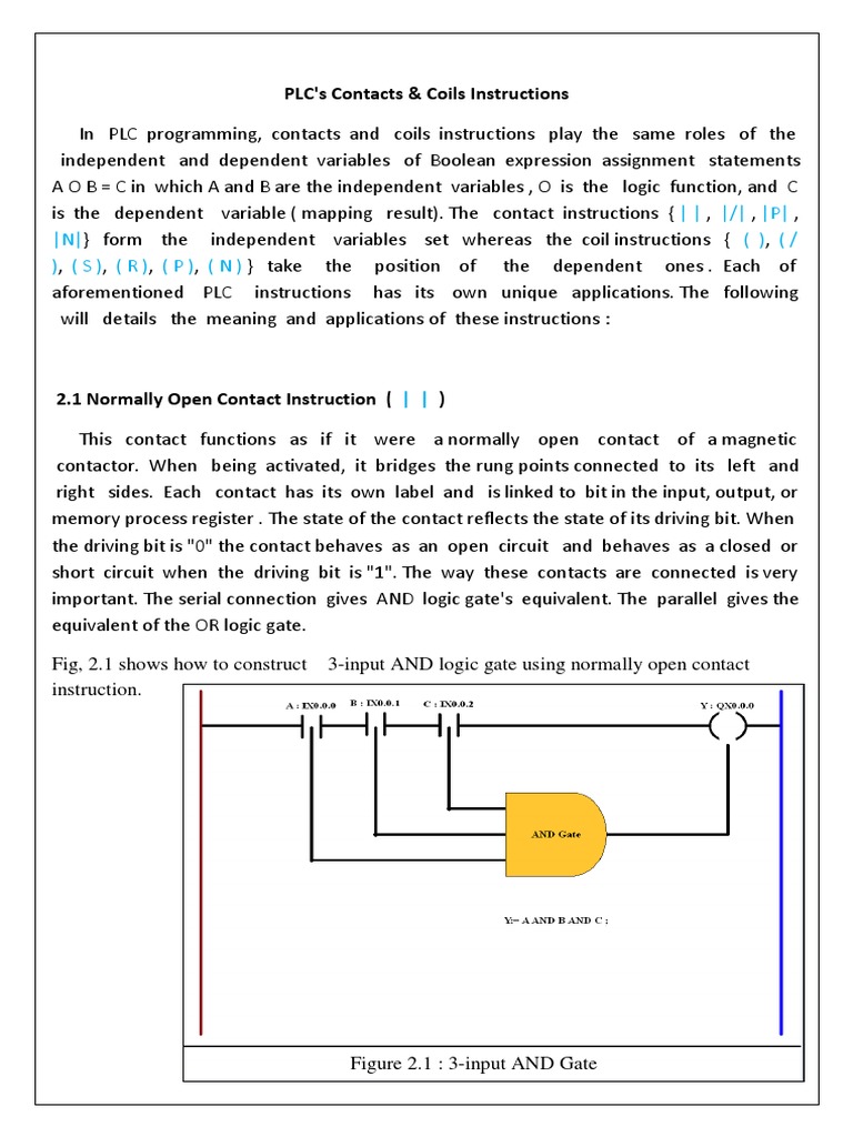 P - N - (/) (S) (R) (P) (N) : PLC's Contacts & Coils Instructions | PDF | Logic Gate ...