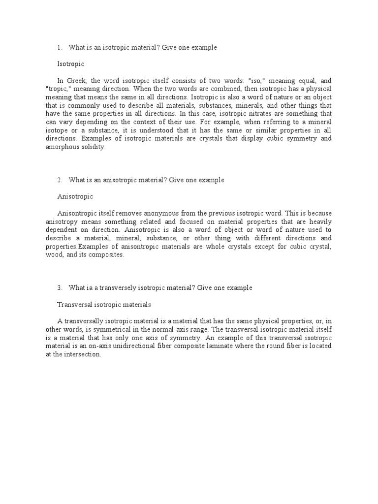 Isotropic, Anisotropic, and Transversely Isotropic Materials Explained ...