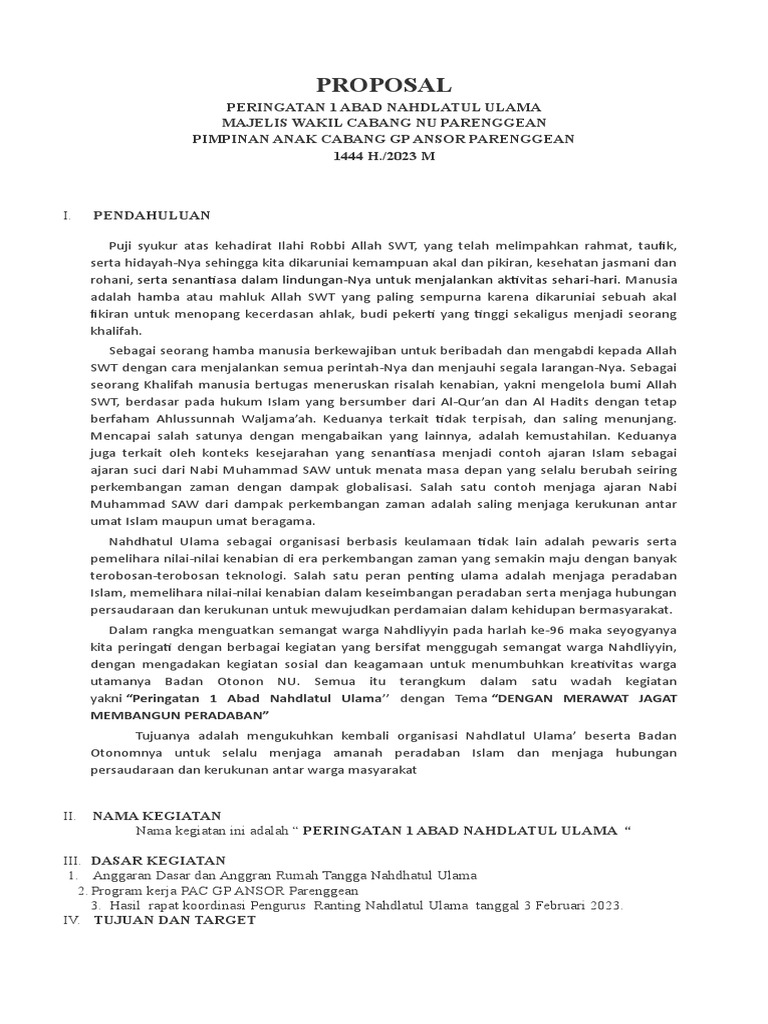 Proposal GP Ansor 2023 | PDF