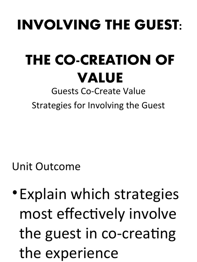 Week 14-15 Guests' Co-Creation of Value | PDF | Employment | Marketing