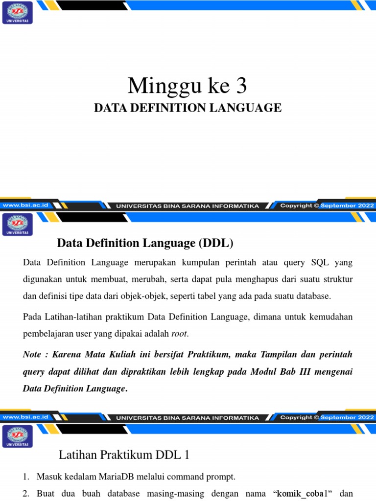 Praktikum Data Definition Language DDL | PDF