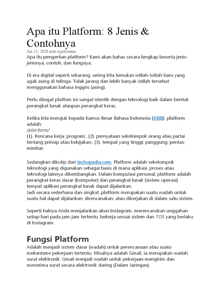 Apa Itu Platform | PDF