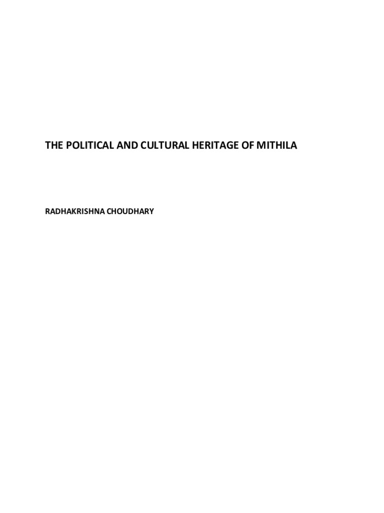 Political and Cultural Heritage of Mithila | PDF