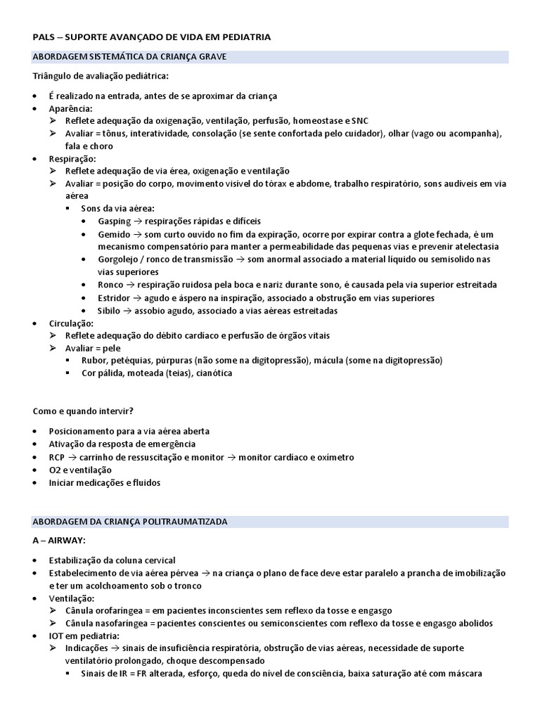 PALS Completo | PDF | Choque (circulatório) | Fisiologia