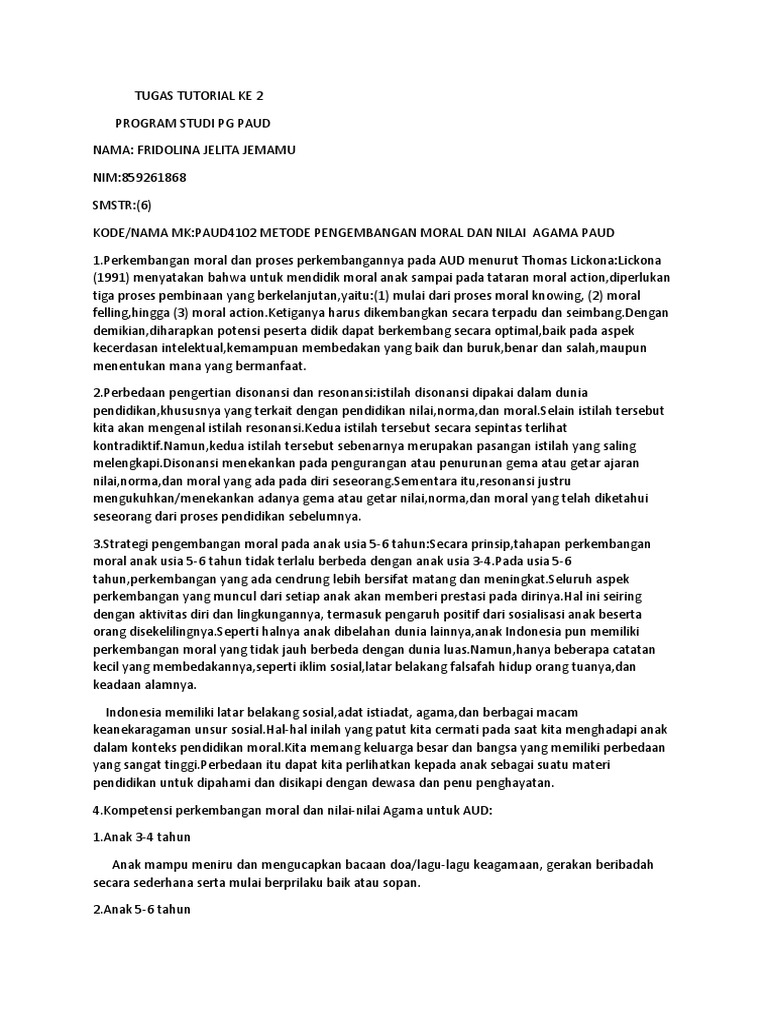 Dokumen Tugas 2 METODEPENGEMBANGANMORALDANNILAI2 AGAMA | PDF
