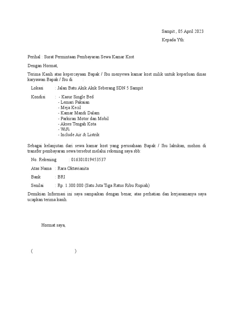 Surat Permintaan Pembayaran | PDF