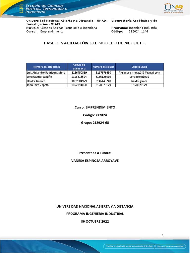 Validación del Modelo de Negocio | PDF | Marketing | Iniciativa empresarial