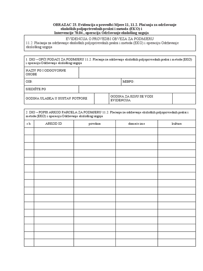 Obrazac 22. Eko | PDF