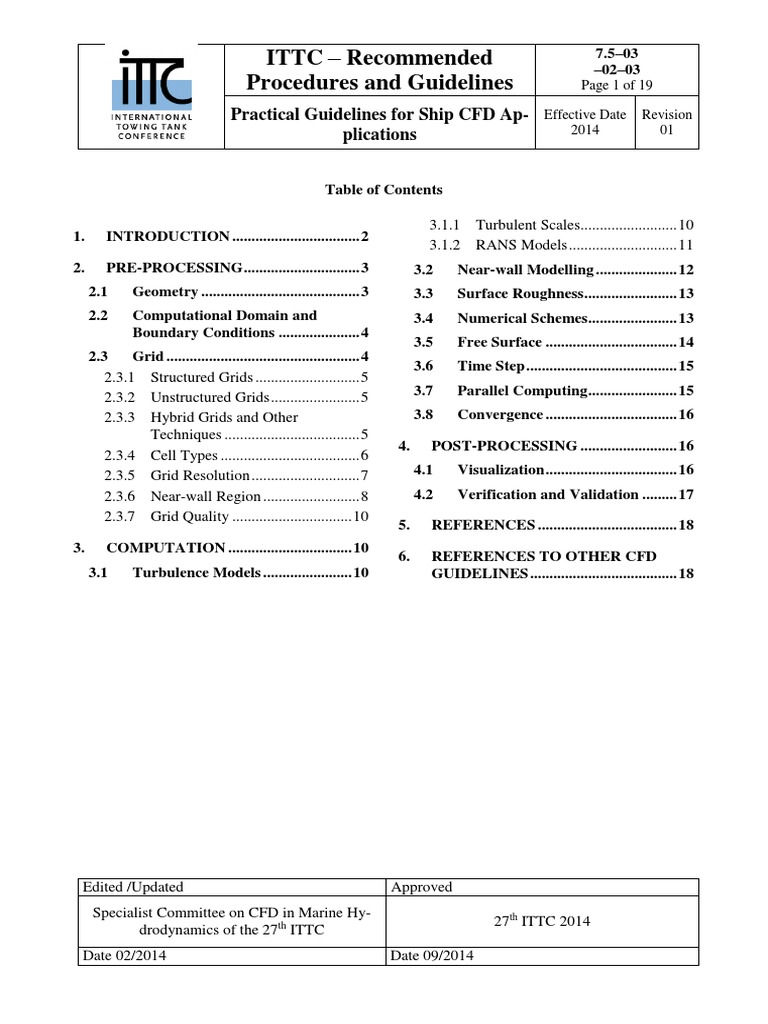 ITTC Guidelines CFD | PDF | Computational Fluid Dynamics | Fluid Dynamics