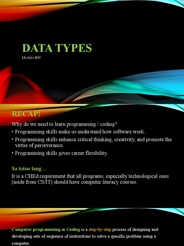 10ppt Module#08 DataTypes | PDF 10ppt Module#08 DataTypes | PDF