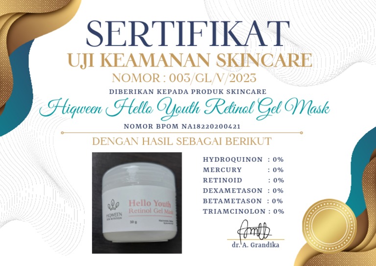 Review Hiqween Hello Youth Retinol Gel Mask | PDF