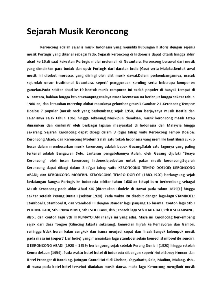 Sejarah Musik Keroncong | PDF