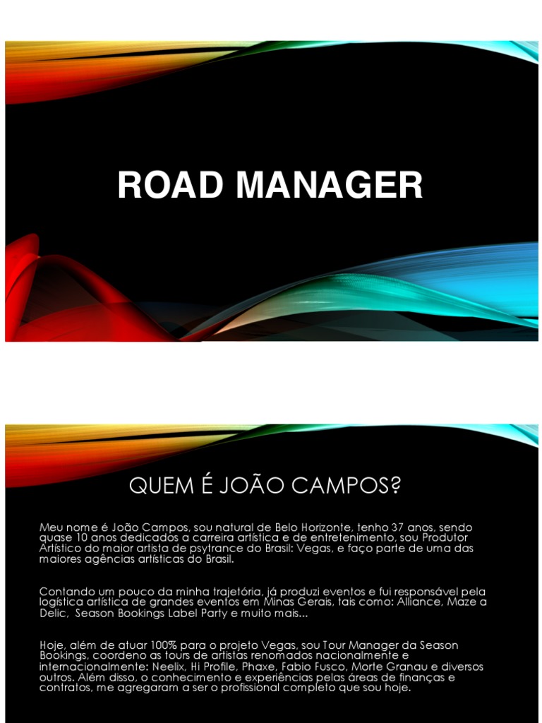 Road Manager - Apresentacao Completa - New | PDF | Tempo | Comentários