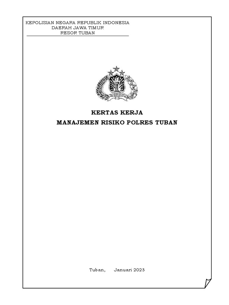 Kertas Kerja Manajemen Resiko Polres Tuban | PDF