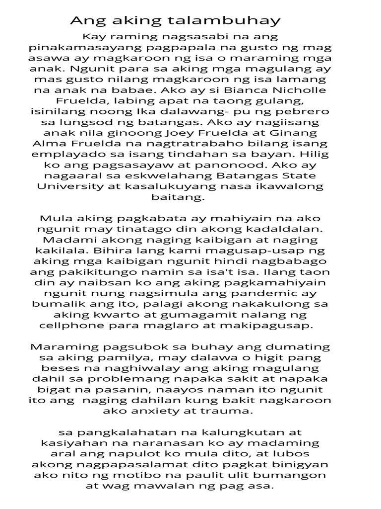 Ang Aking Talambuhay | PDF