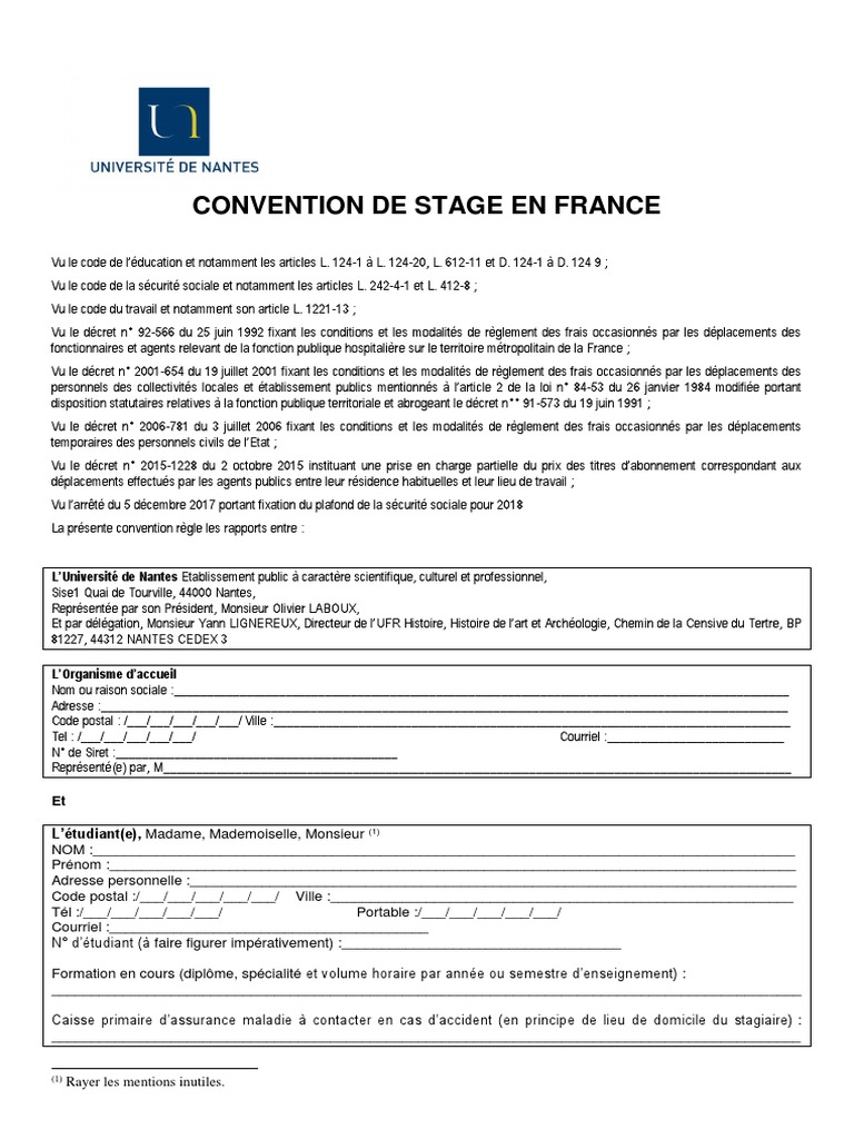 Upjv Convention De Stage – Modèle Convention De Stage Étudiant – HVLAN