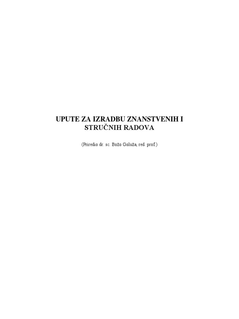 Upute Za Pisanje Radova | PDF