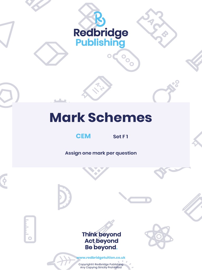 CEM Set F1 Mark Schemes | PDF