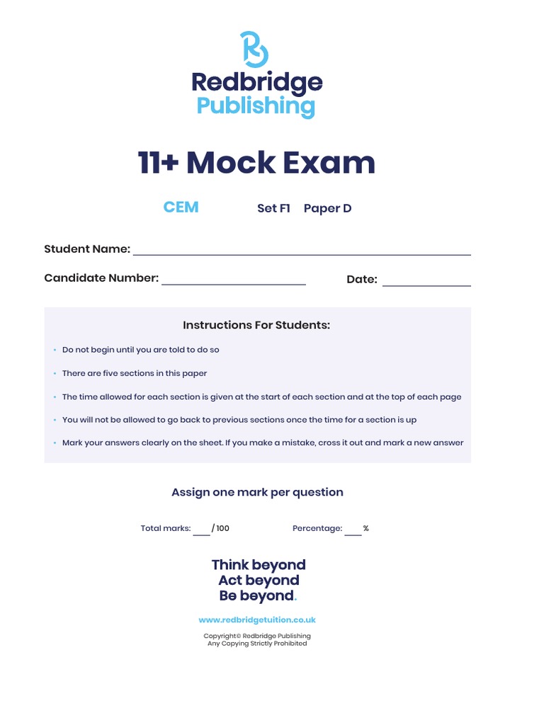 CEM Set F1 Paper D | PDF