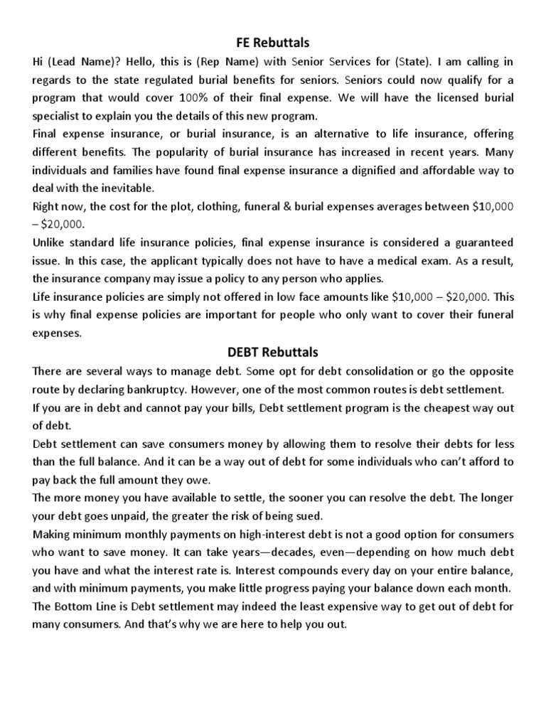 FE & DEBT Rebuttals | PDF