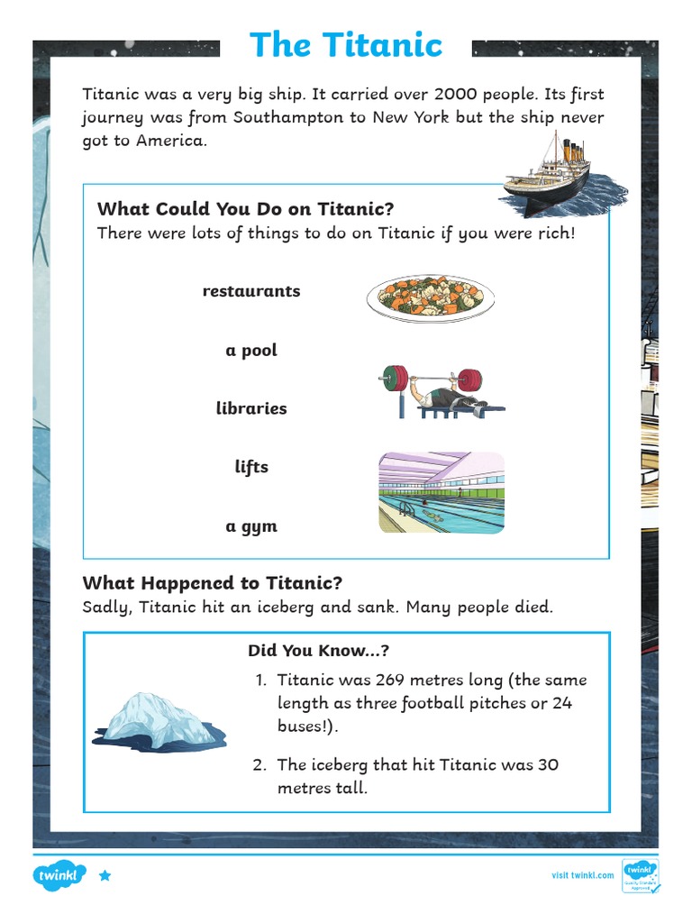 The Titanic Reading Comprehension | Download Free PDF | Passenger Ships ...