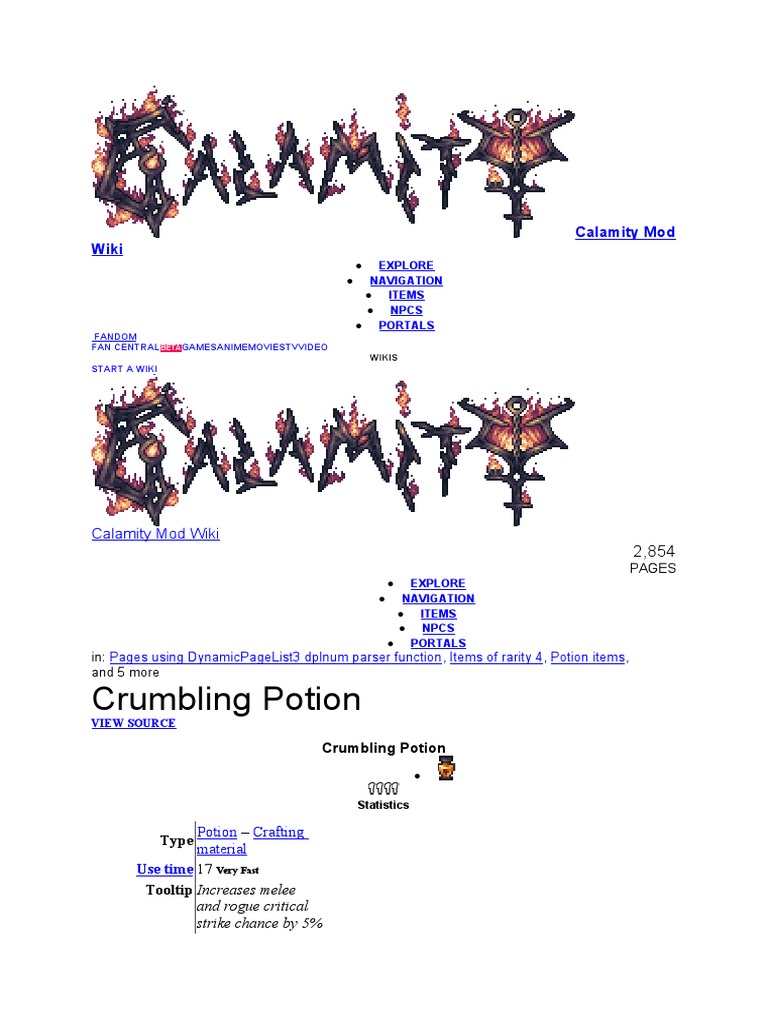 CCrumbling Potion Calamity | PDF