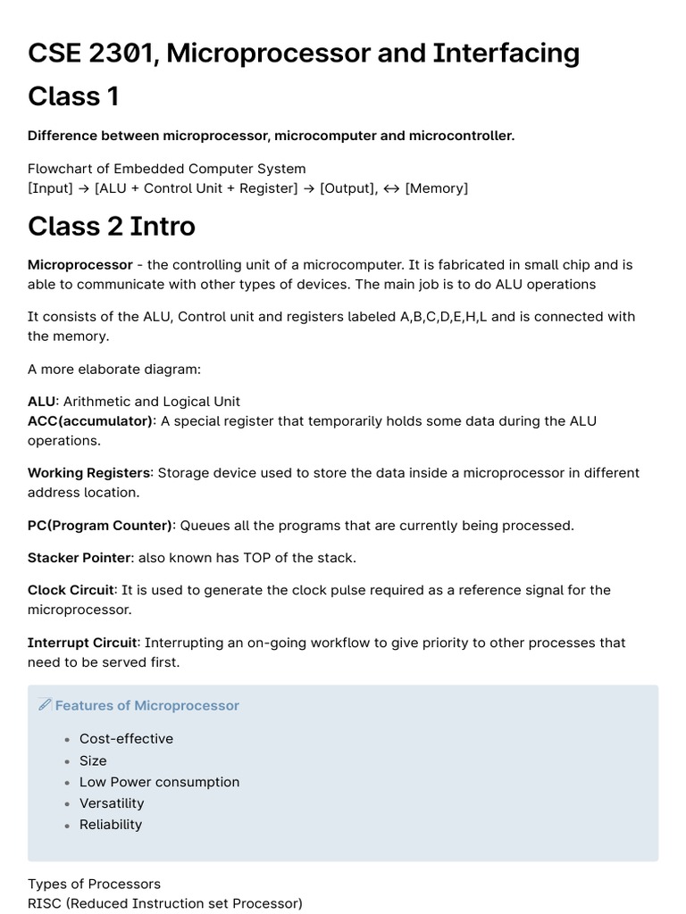 CSE-2301-Microprocessor-and-Interfacing (2) | PDF | Central Processing Unit | Microprocessor