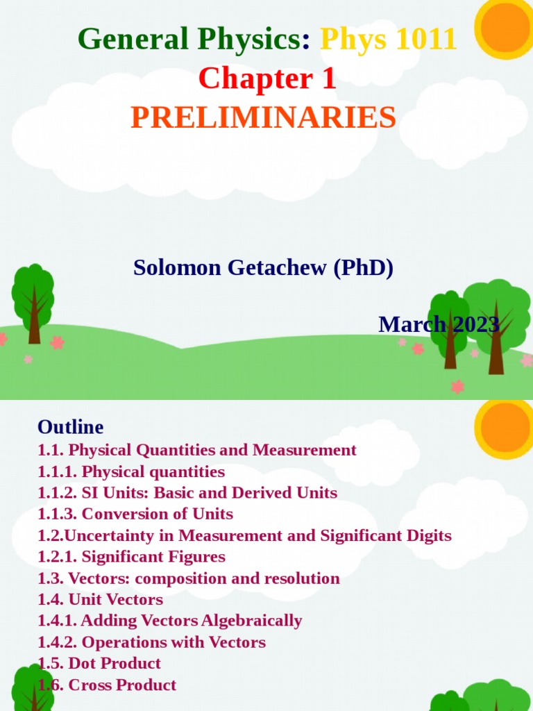 General Physics Chapter 1 Download Free Pdf Euclidean Vector Significant Figures