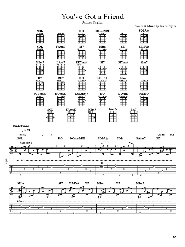 You 'Ve Got A Friend | PDF | Guitar Family Instruments | Necked Lutes