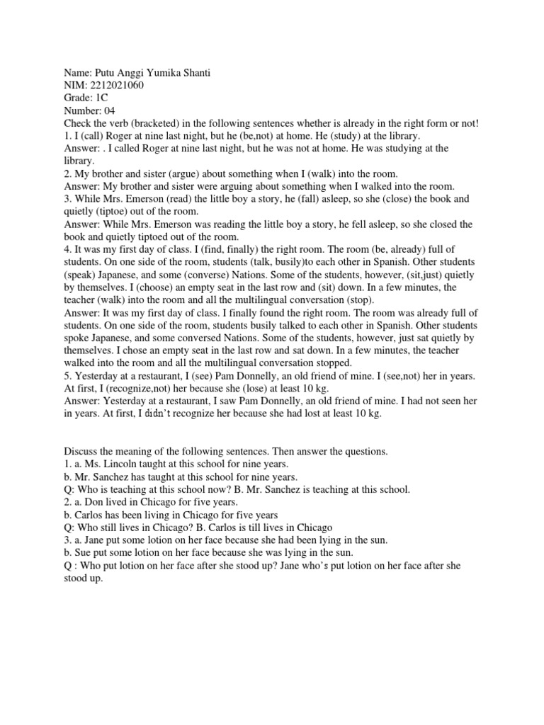 Past Event Exercise | PDF