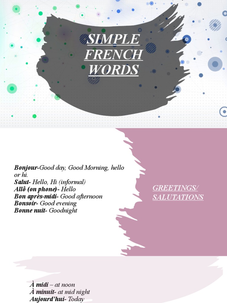 Simple French Words | Download Free PDF | Grammatical Number | Linguistics