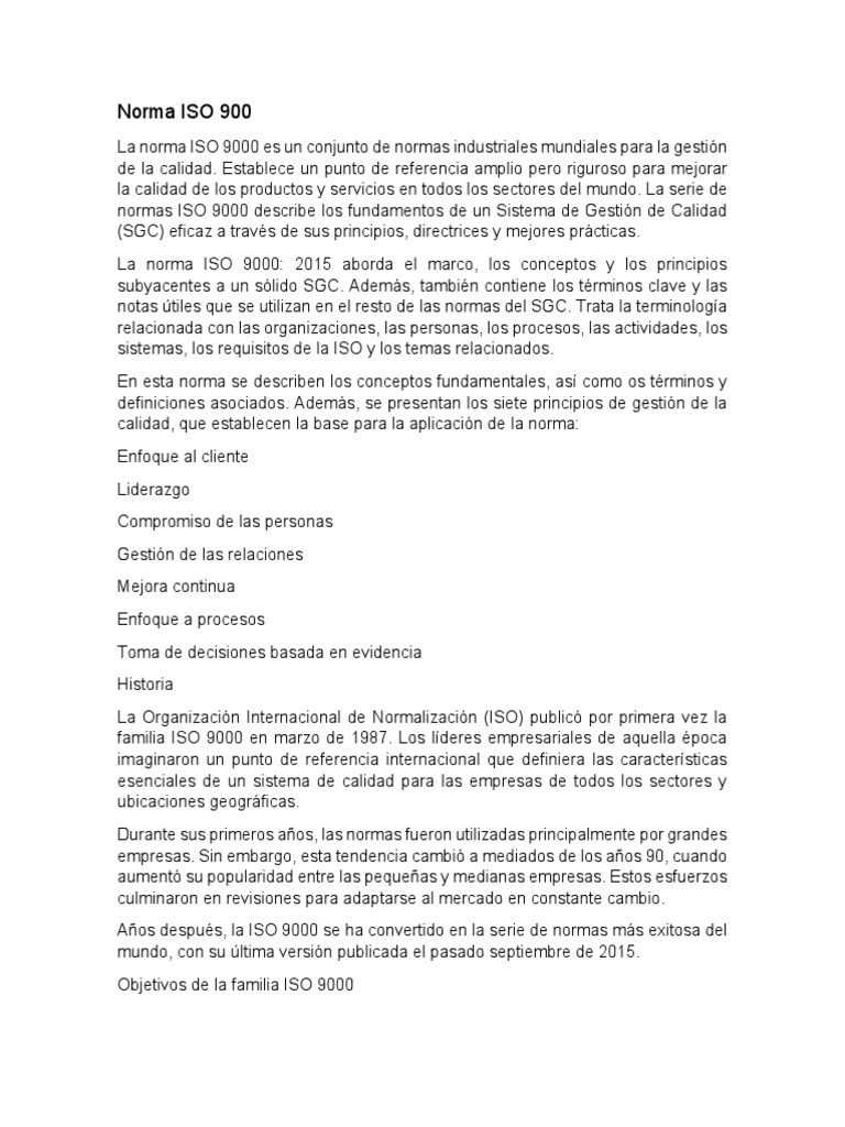 Tarea 1 ISO y IEEE | PDF | Calidad (comercial) | Iso 9000