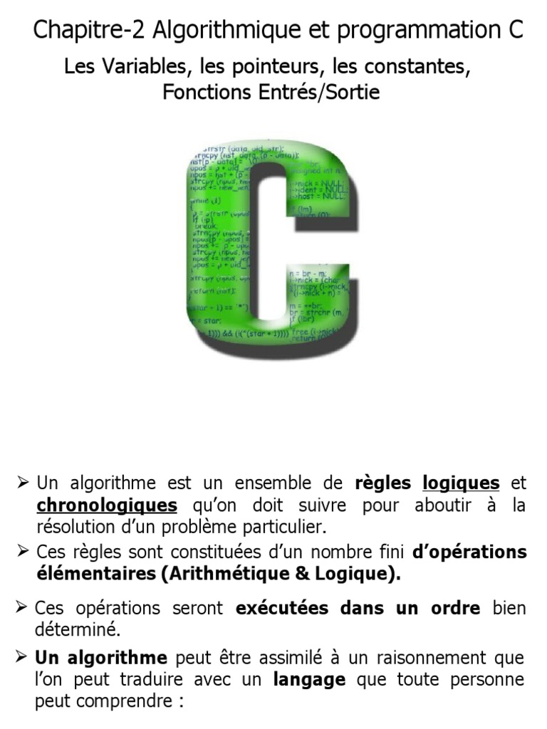 Algo 1&2 Complet | PDF | Pointeur (programmation) | Variable (informatique)