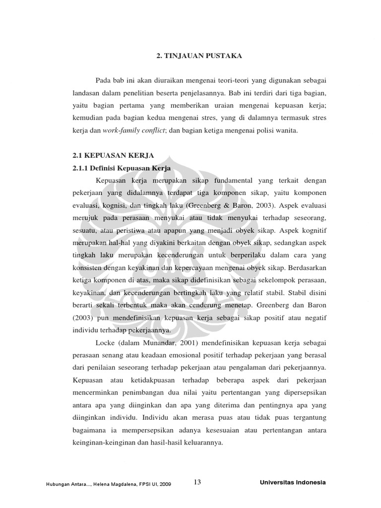 Tinjauan Pustaka: Hubungan Antara..., Helena Magdalena, FPSI UI, 2009 | PDF