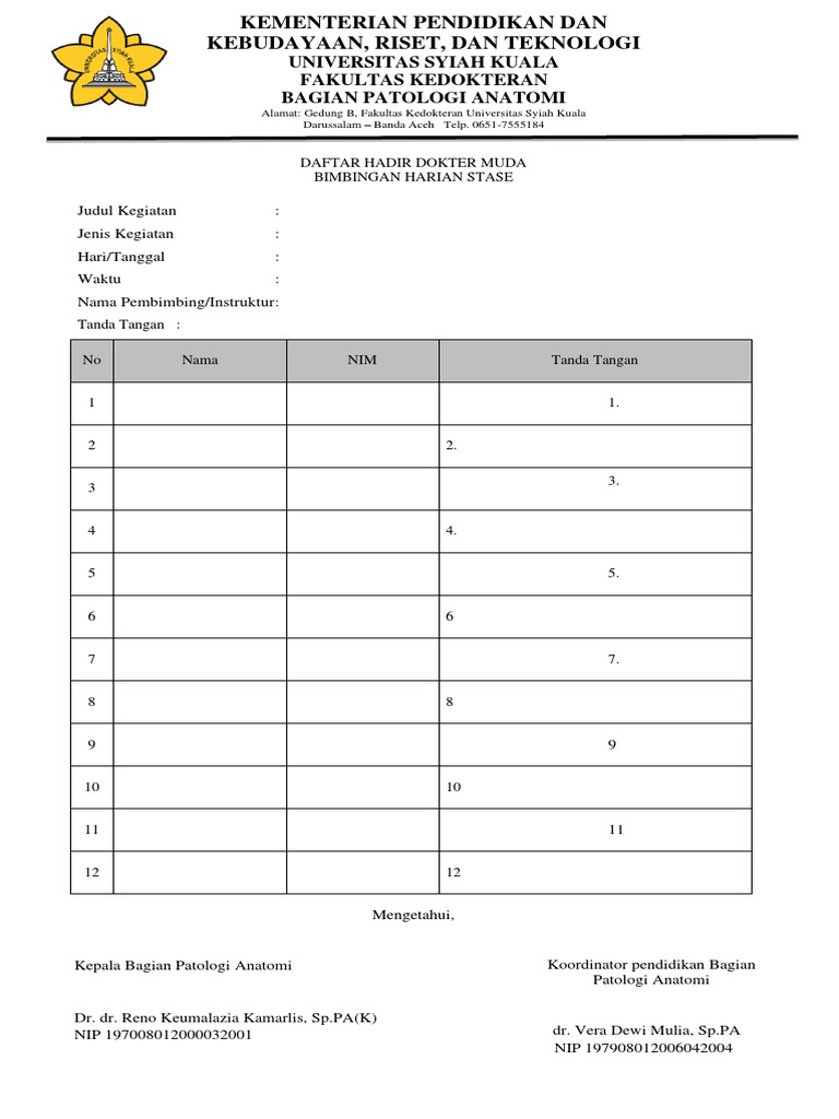Absen Bimbingan Teori | PDF