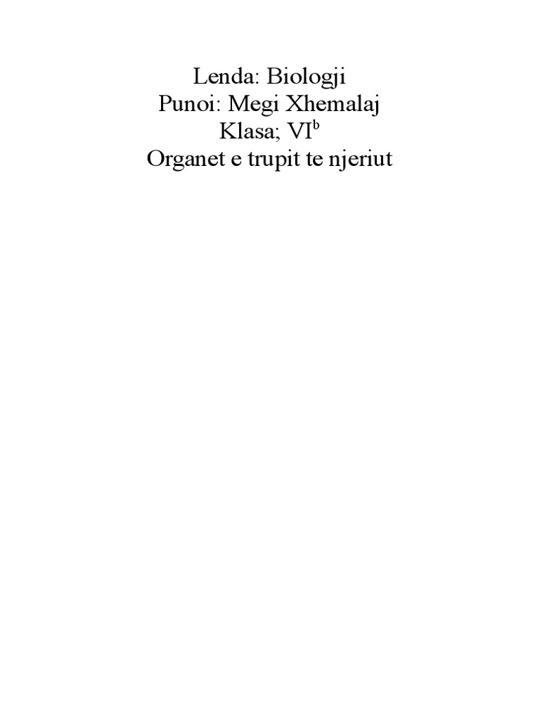 Biologji Organet e Trupit Te Njeriut | PDF