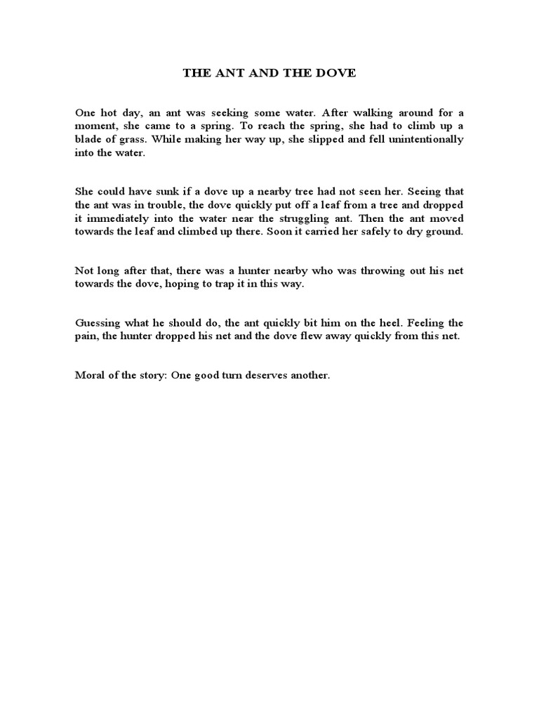 The Ant and The Dove | PDF | Dewasa Muda