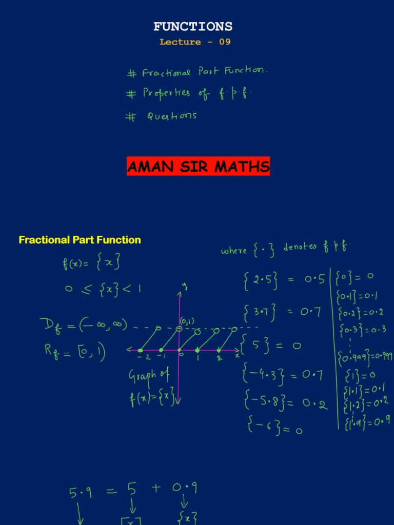 Functions 09 - Class Notes - Bhannat Maths - Compressed | PDF