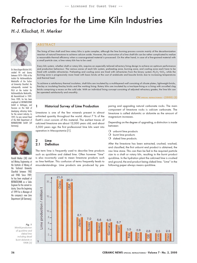 Refractories For The Lime Kiln Industries | Download Free PDF ...