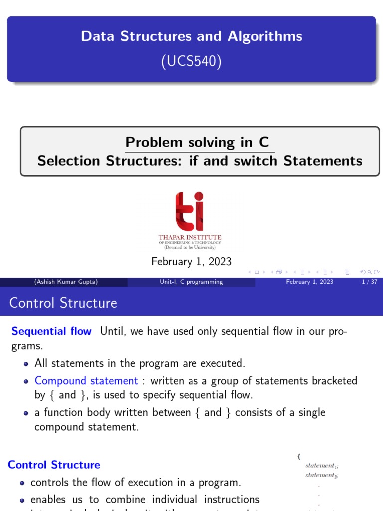 04 Selection Constructs | PDF | Control Flow | Computer Science 04 Selection Constructs | PDF | Control Flow | Computer Science