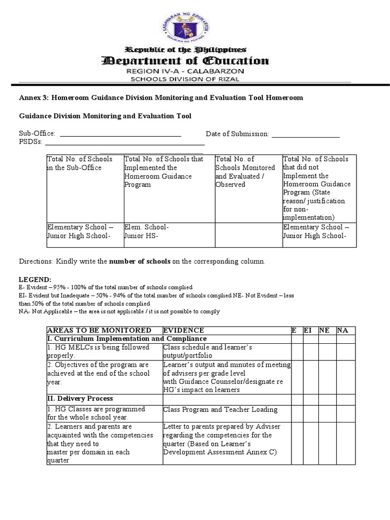 HGP Monitoring Tool | PDF | School Counselor | Learning