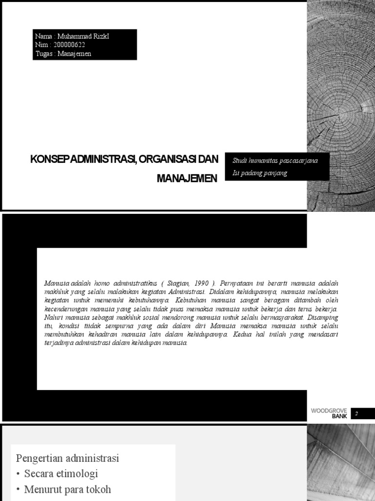 Konsep Administrasi, Organisasi Dan Manajemen | PDF
