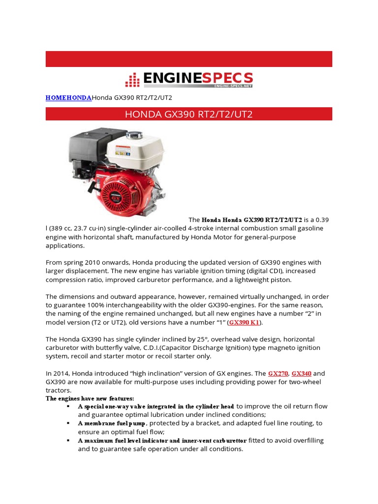 Honda GX Manual | PDF | Ignition System | Engines