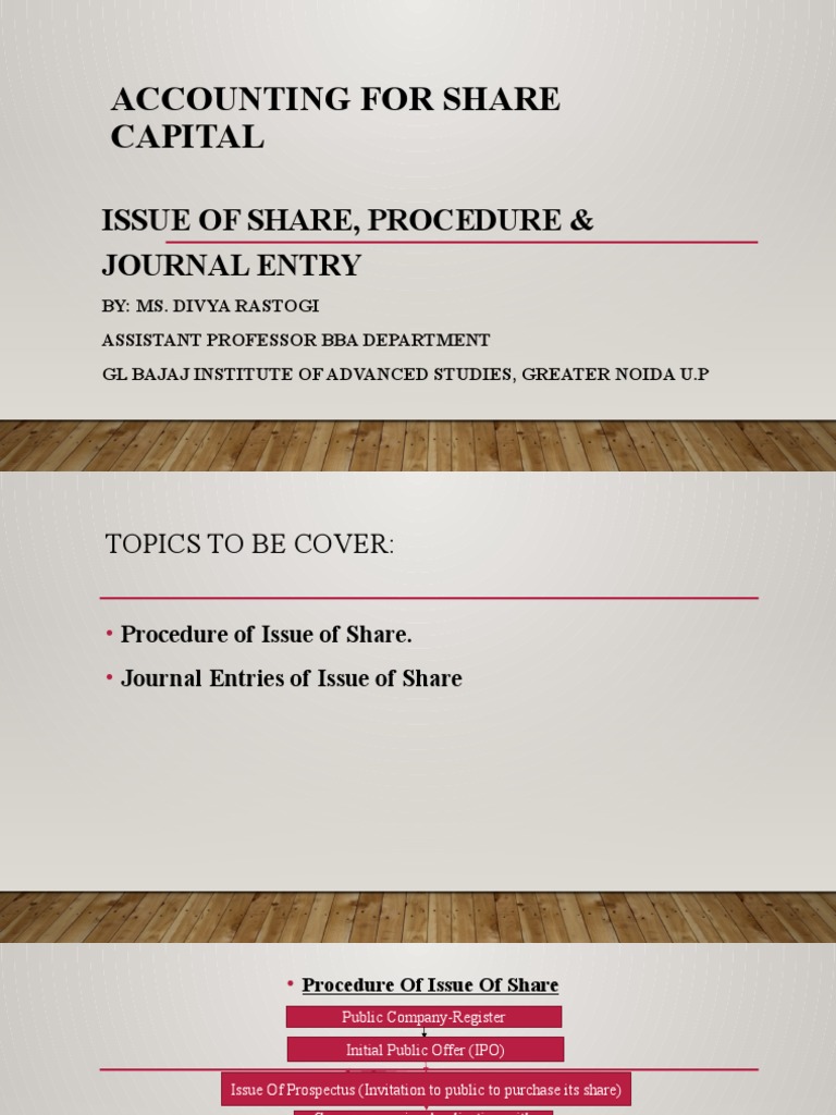 Accounting for Share Capital Issue of Shares Accounting Entries Part-4 ...