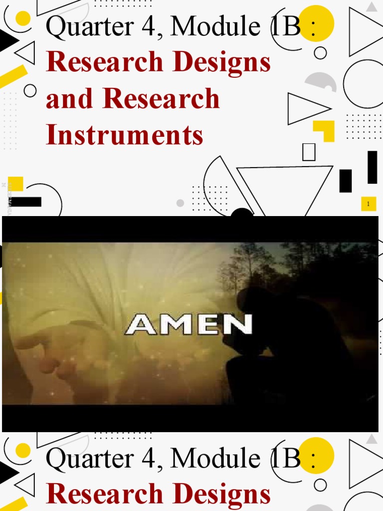 Quarter 4 Module 1B Research Designs and Research Instruments | PDF | Quantitative Research ...