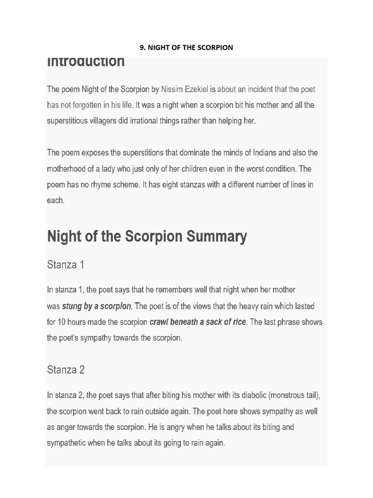 Night of The Scorpion | PDF