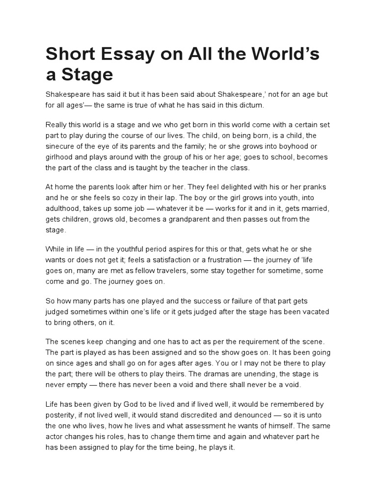 Short Essay On All The World | PDF | Language Arts & Discipline | Art