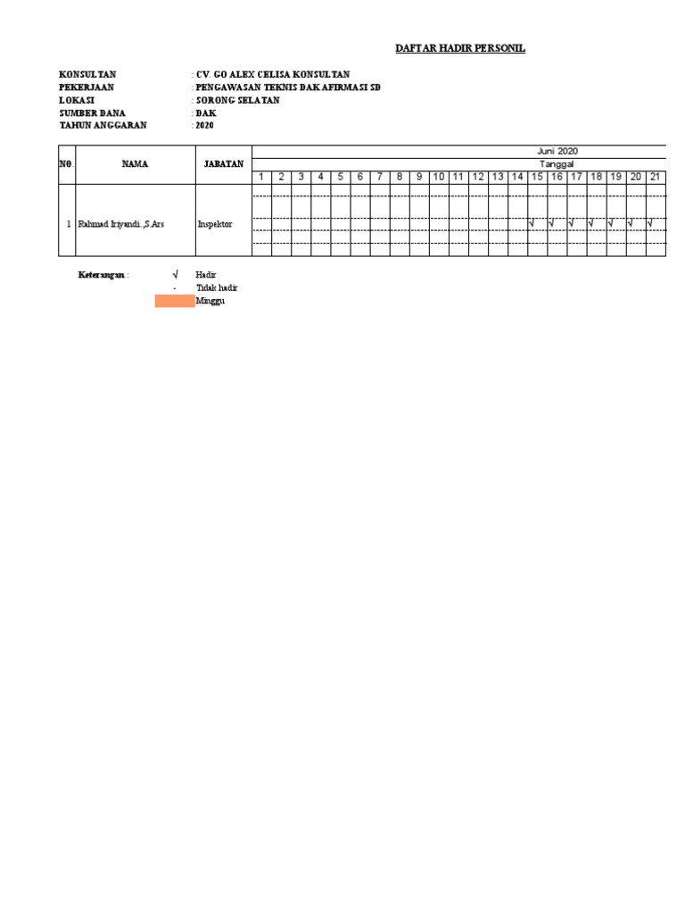 D.daftar Hadir & Kwitansi Gaji Personil Untuk Invoice | PDF